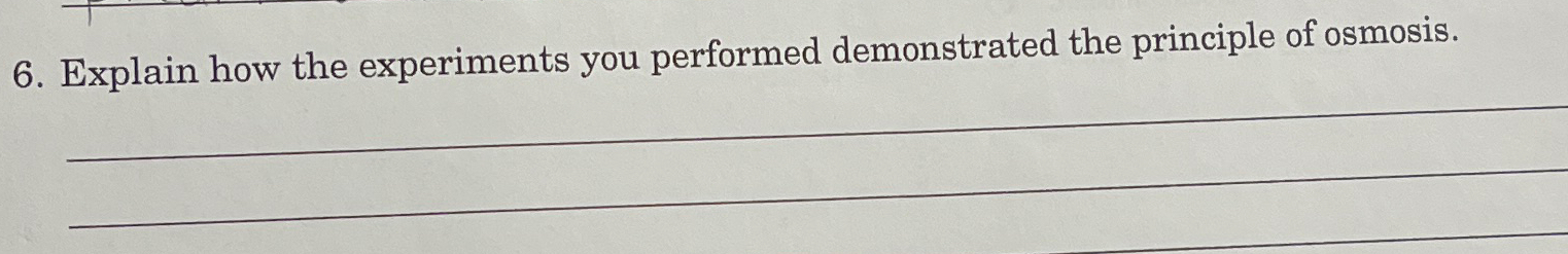 Solved Explain how the experiments you performed | Chegg.com