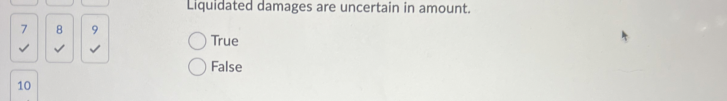 Solved Liquidated damages are uncertain in amount.789 | Chegg.com