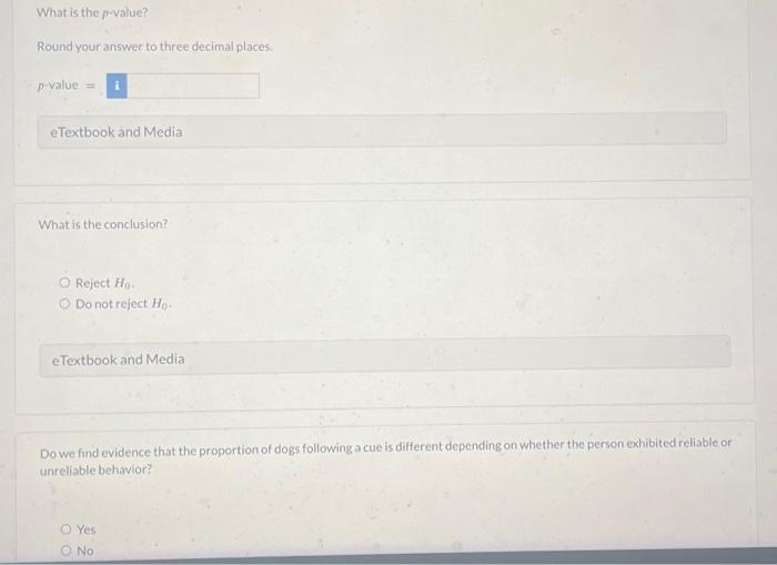 Solved Dogs Ignore an Unreliable Person A study 1 | Chegg.com