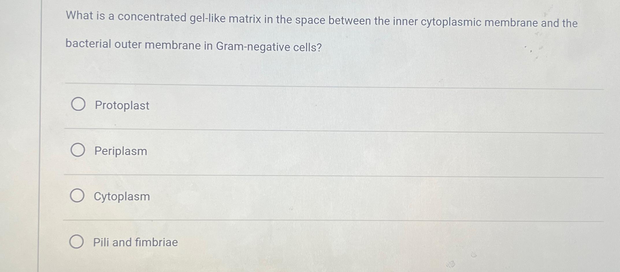 Solved What is a concentrated gel-like matrix in the space | Chegg.com