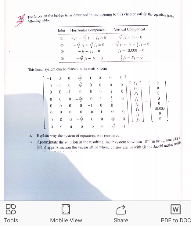 Solved following table: Joint initial approximation the | Chegg.com