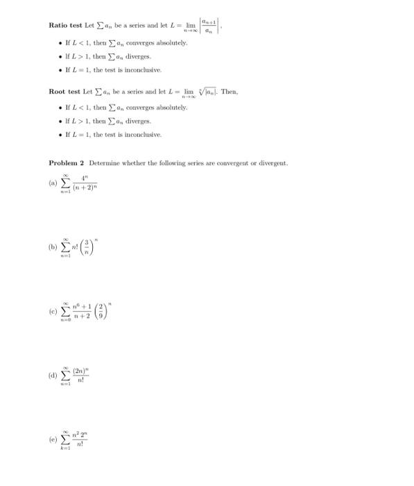 Problem 1 Given an=(2n+3(n+2)25)((n+5)252n), find | Chegg.com