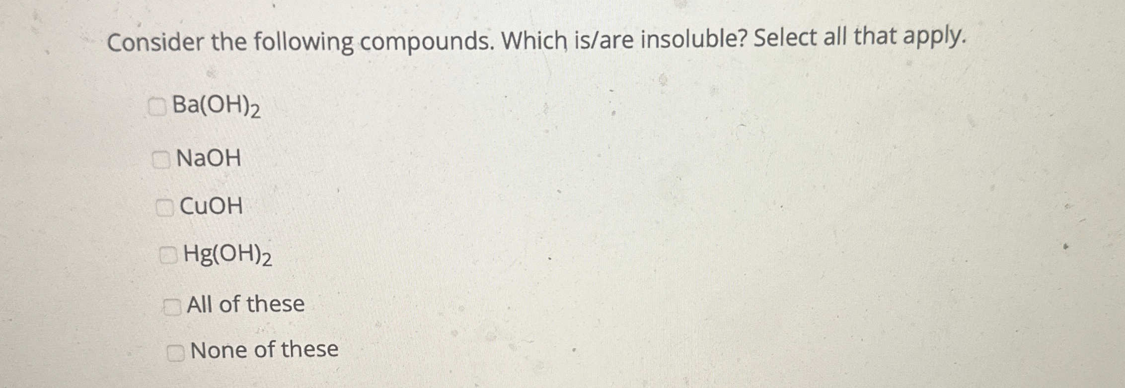 Solved Consider the following compounds. Which is/are | Chegg.com