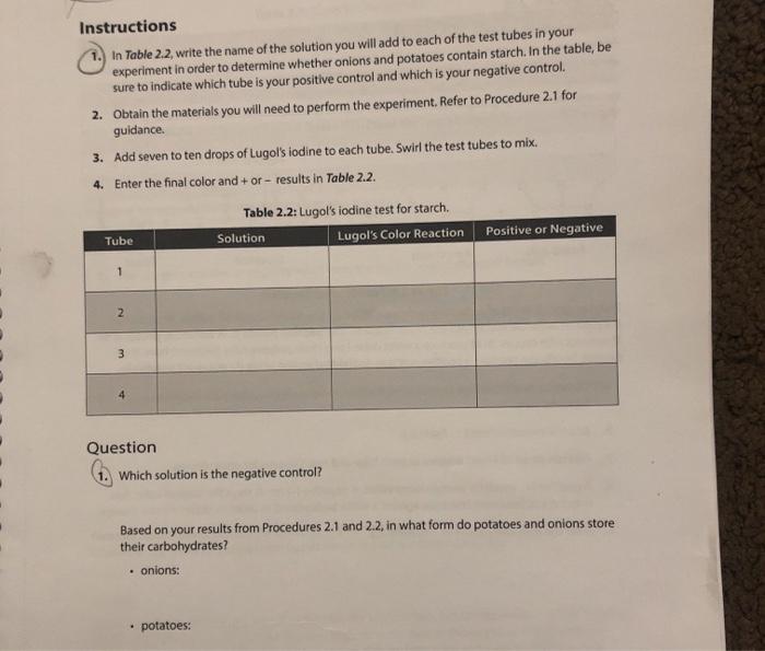 Solved Instructions In Table 2.2, write the name of the | Chegg.com