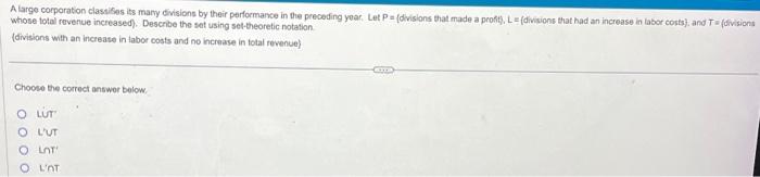 Solved whose total reventue increased. Describe the set | Chegg.com