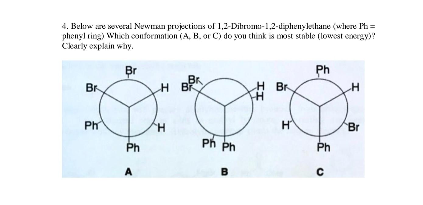 Solved 4. Below are several Newman projections of | Chegg.com