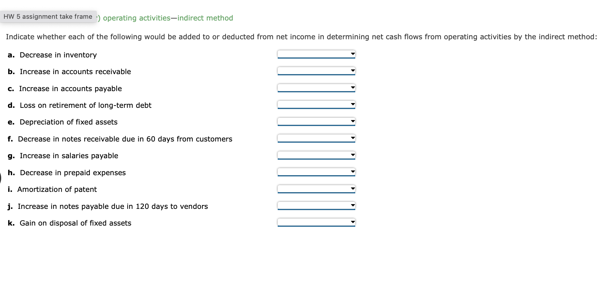 Solved HW 5 ﻿assignment take frame * ) ﻿operating | Chegg.com
