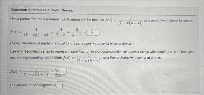Solved Represent function as a Power Series. 1 + Use a | Chegg.com