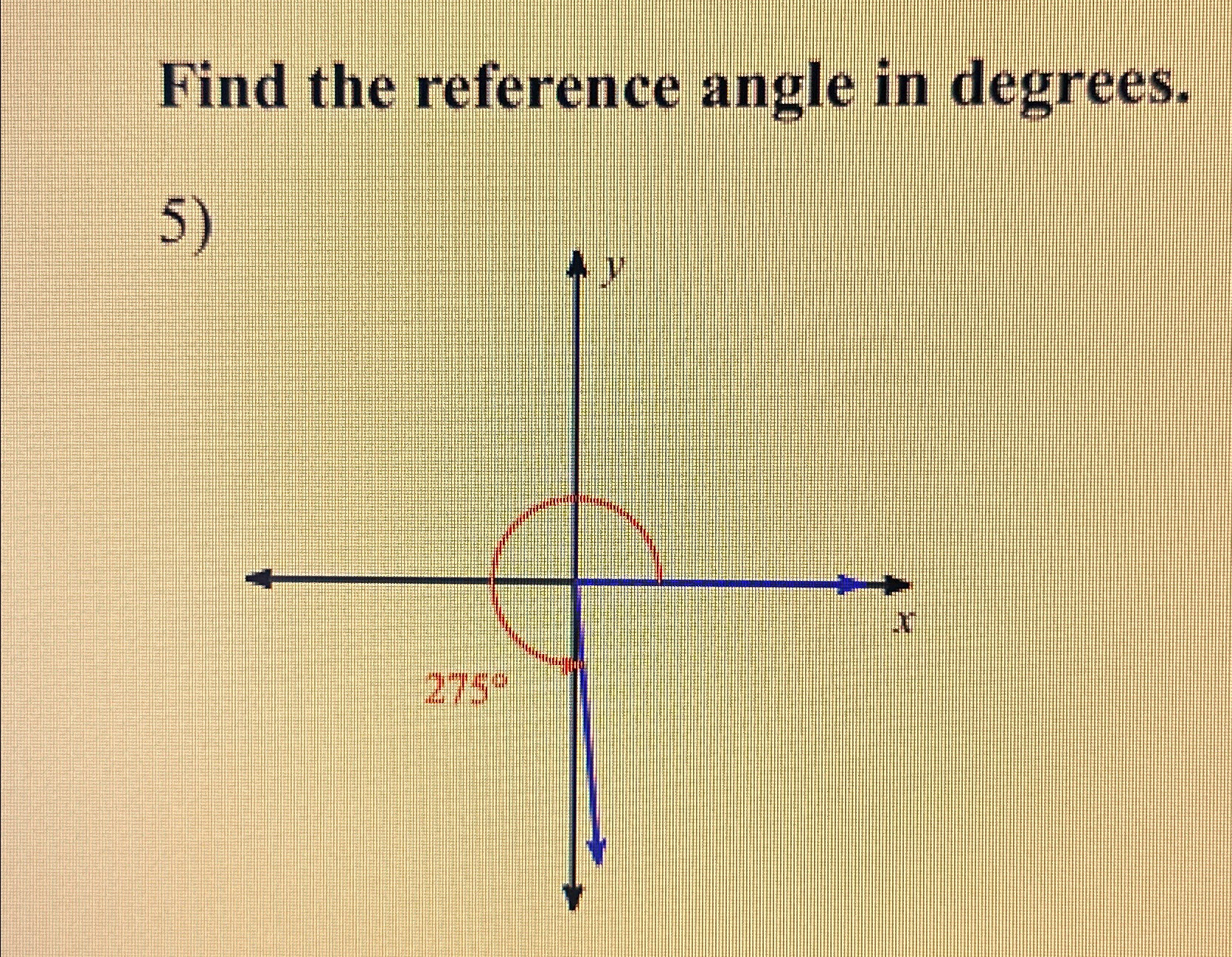Solved Find the reference angle in degrees. | Chegg.com