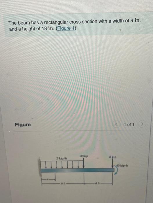 Solved The beam has a rectangular cross section with a width | Chegg.com
