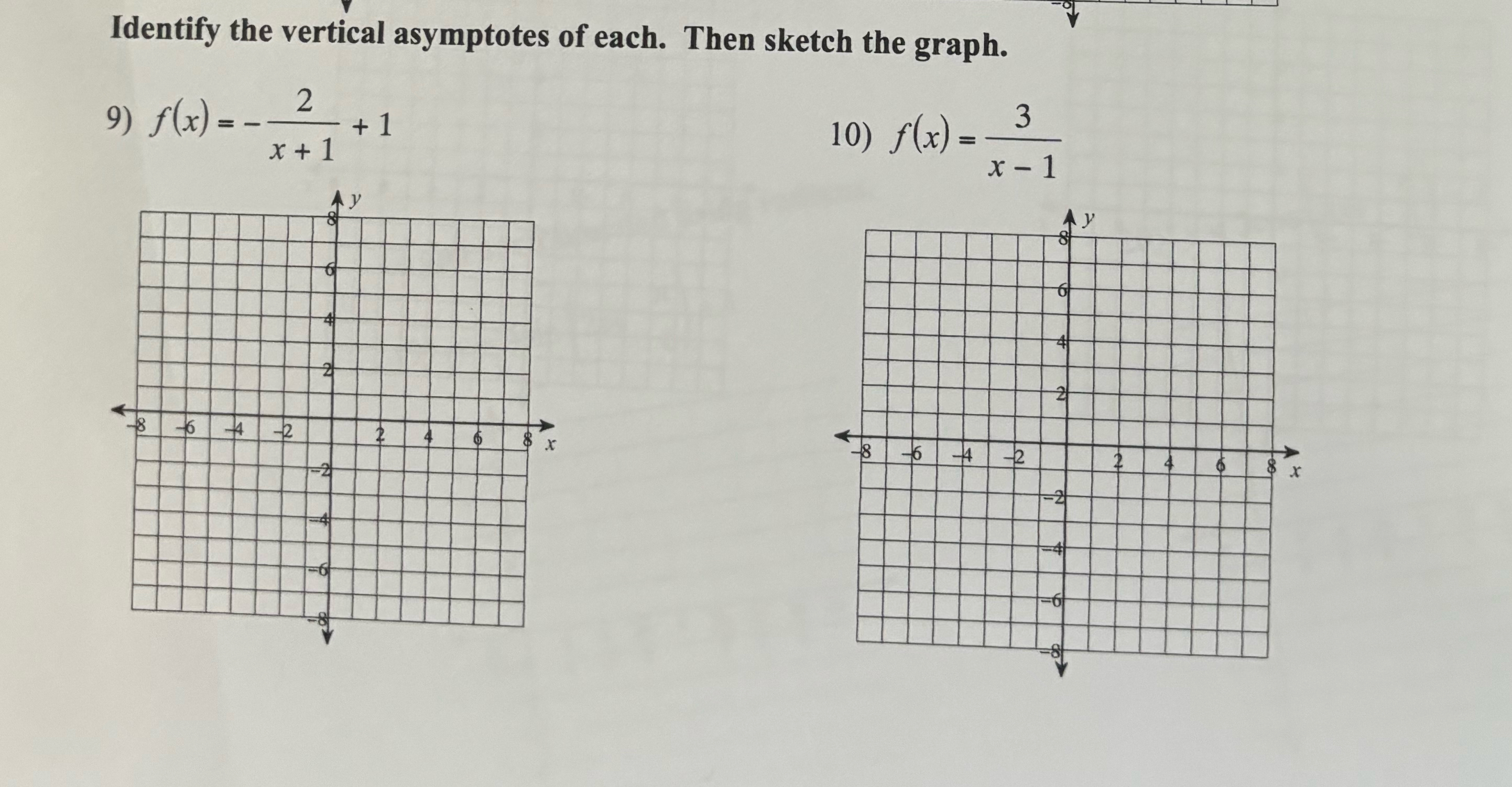 Solved Identify The Vertical Asymptotes Of Each Then Sketch 8672
