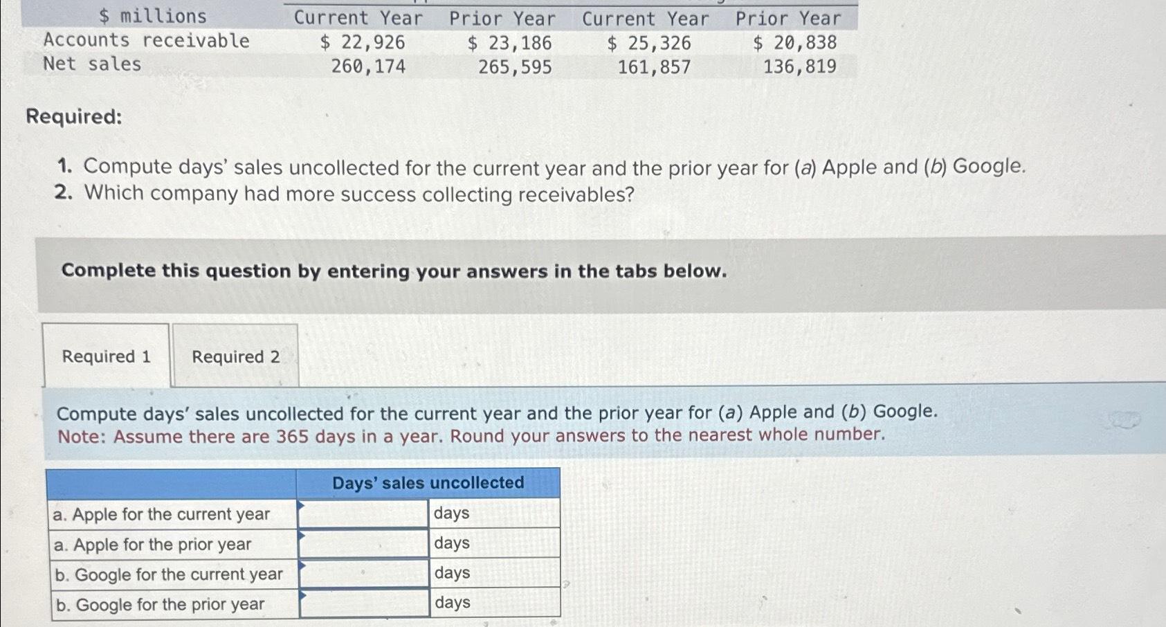 Solved \table[[$ millions,Current Year,Prior Year,Current | Chegg.com