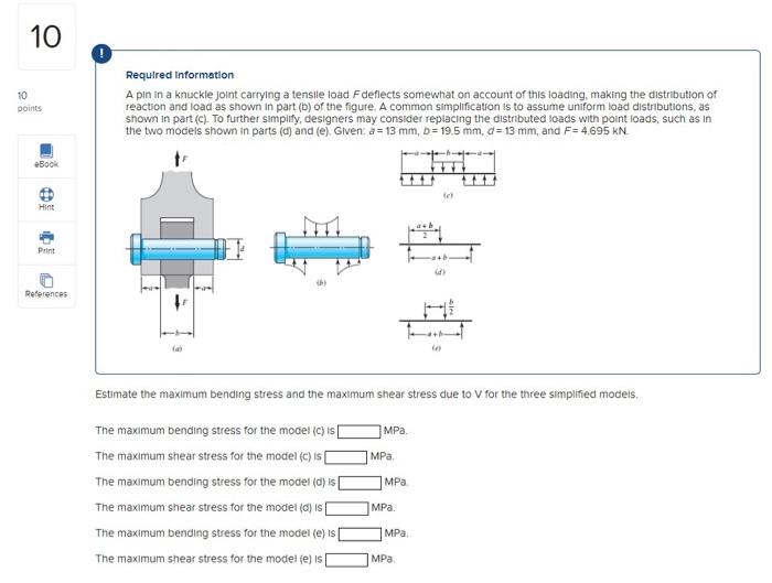 Solved Required information A pin in a knuckle joint | Chegg.com
