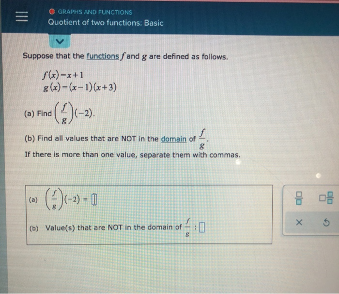 Solved Graphs And Functions Quotient Of Two Functions Basic 3679