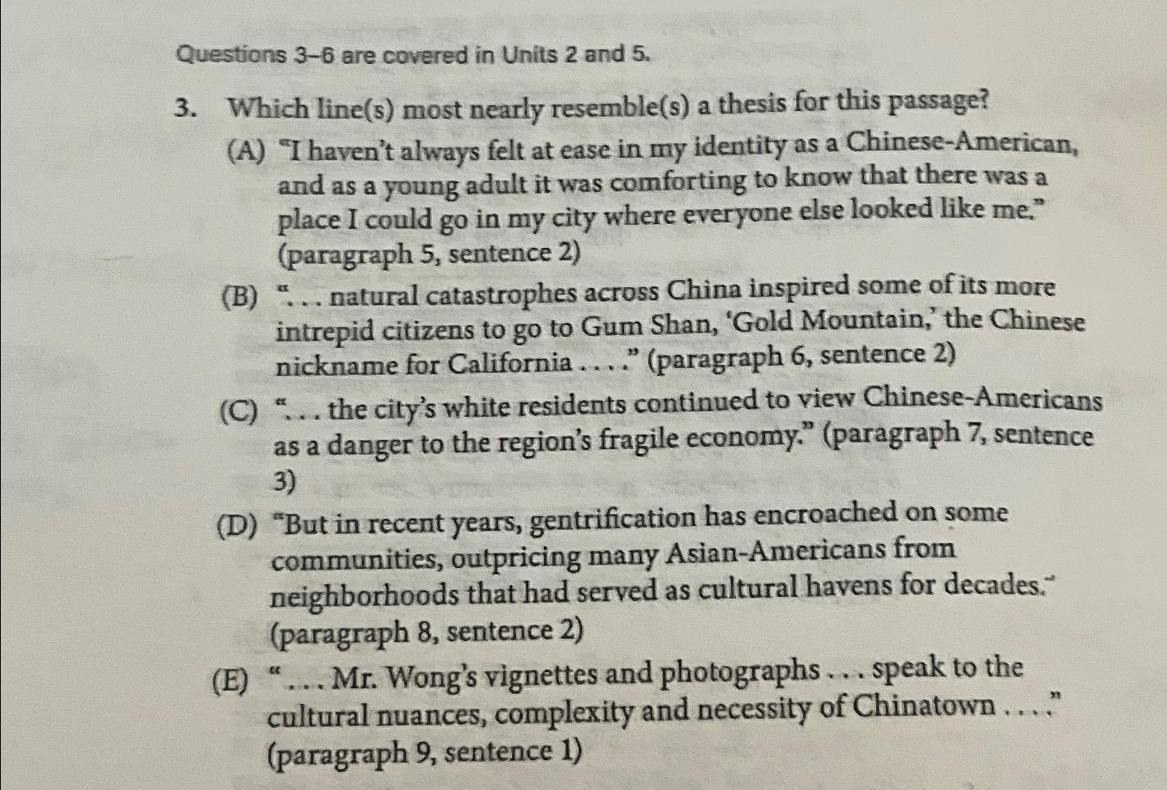 Solved Questions 3-6 ﻿are covered in Units 2 ﻿and 5.3. | Chegg.com