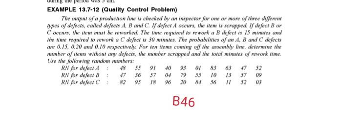 Solved EXAMPLE 13.7-12 (Quality Control Problem) The output | Chegg.com