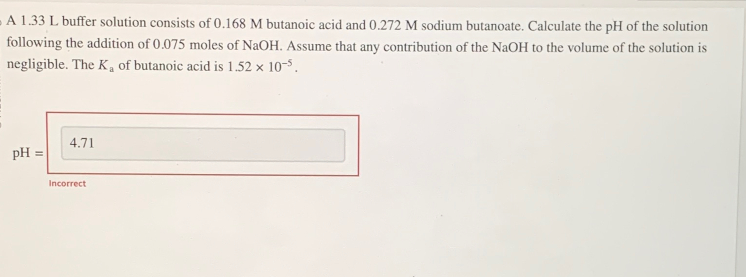 Solved A 1.33 ﻿L buffer solution consists of 0.168M | Chegg.com