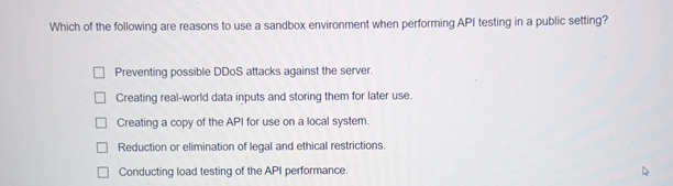 Solved Which of the following are reasons to use a sandbox | Chegg.com