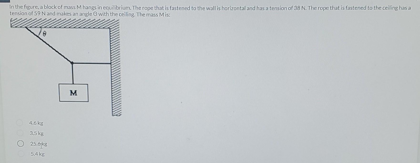Solved In the figure, a block of mass M hangs in | Chegg.com