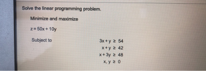 Solved Solve the linear programming problem. Minimize and | Chegg.com