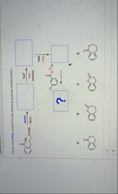 Solved Predict the FINAL product for the following synthetic | Chegg.com