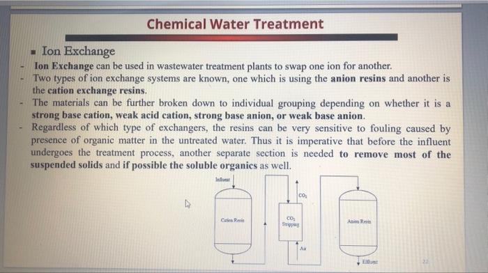 Solved - Ion Exchange Ion Exchange can be used in wastewater | Chegg.com