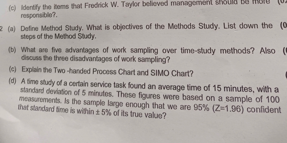 Solved (c) ﻿Explain the Two -handed Process Chart and SIMO | Chegg.com