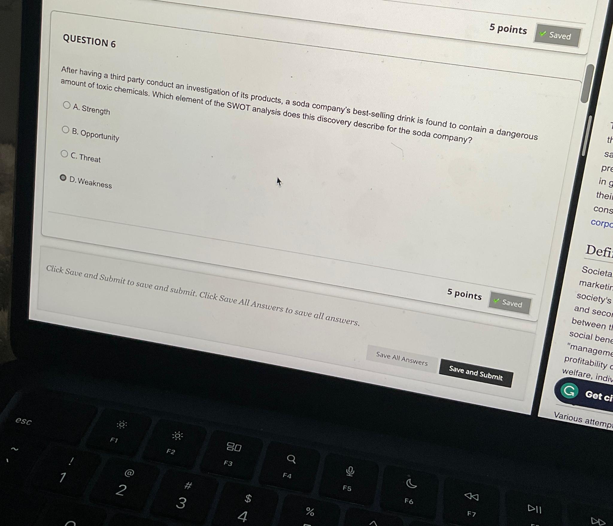 Solved 5 ﻿pointsQUESTION 6After having a third party conduct | Chegg.com