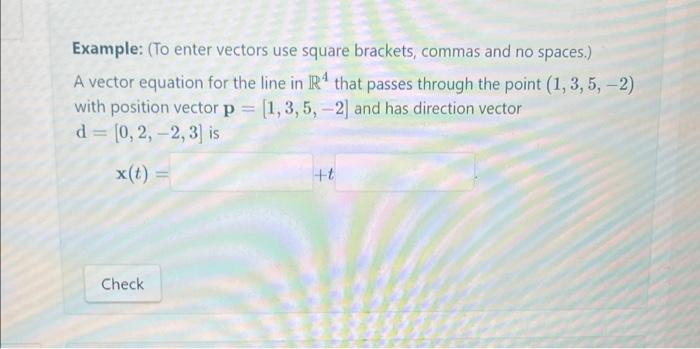 Solved Example: (To enter vectors use square brackets, | Chegg.com