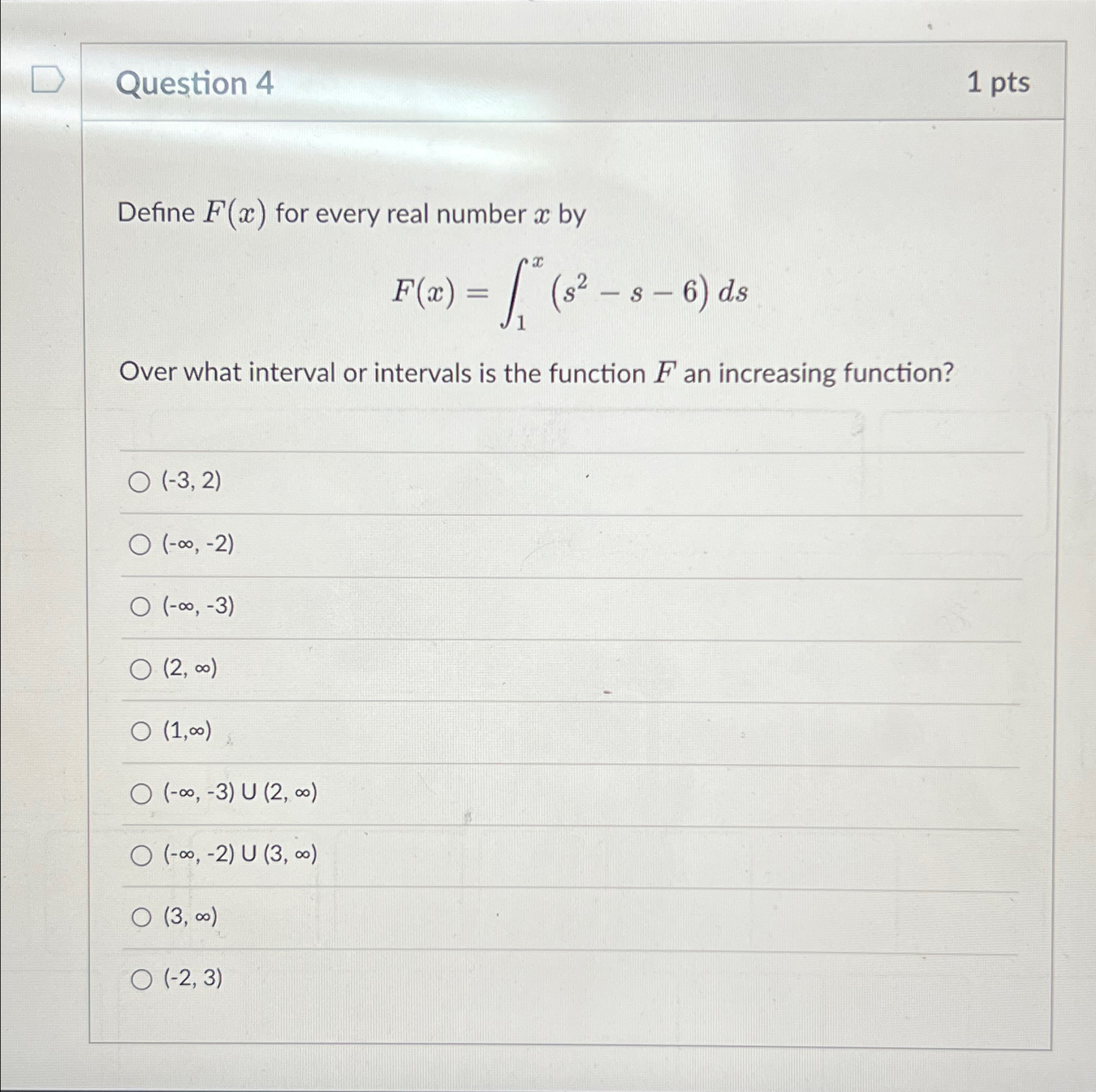 Solved Question 41ptsDefine F(x) ﻿for every real number x | Chegg.com