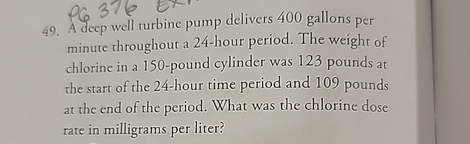Solved A deep well turbine pump delivers 400 ﻿gallons per | Chegg.com