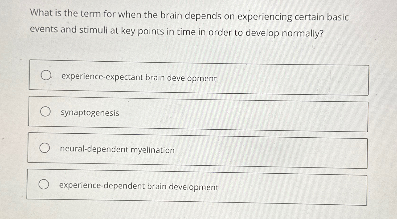 Solved What is the term for when the brain depends on | Chegg.com