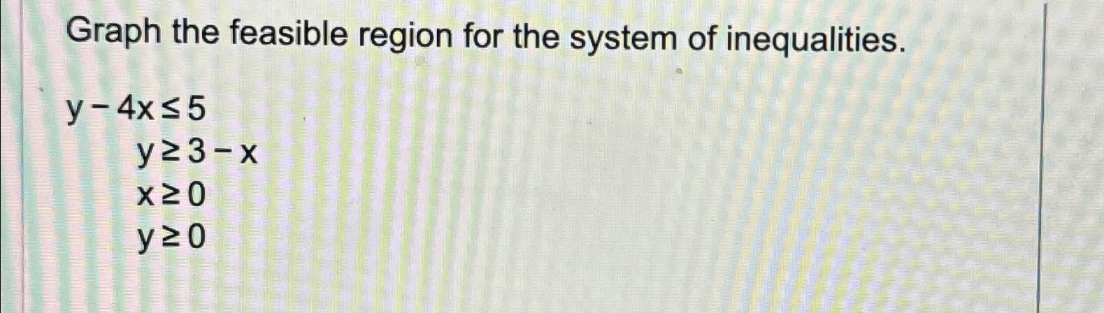 Solved Graph the feasible region for the system of | Chegg.com
