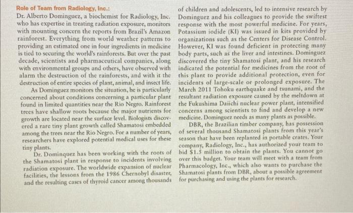 Solved Read the roles for both Pharmacology and Radiology. | Chegg.com