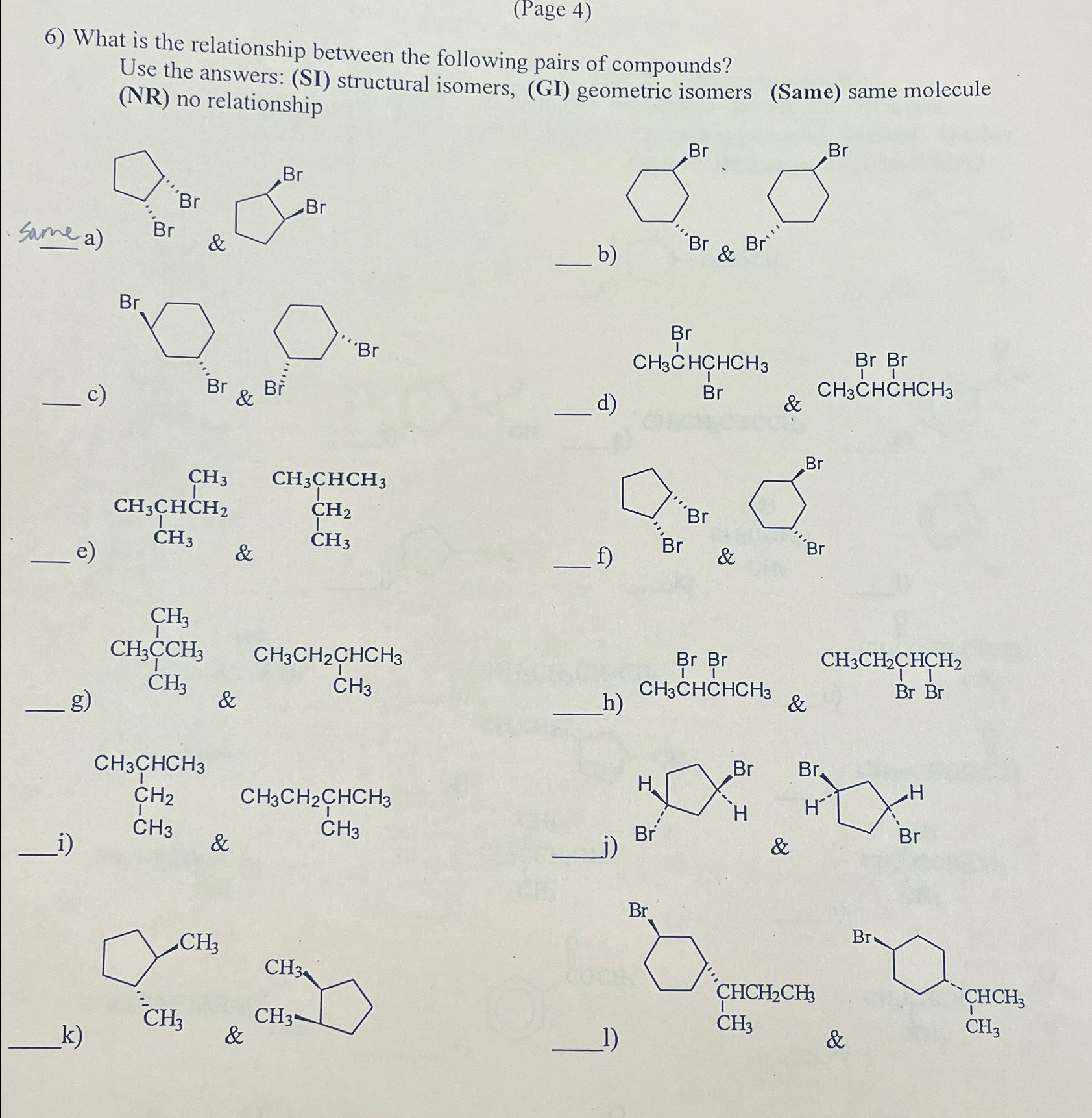 Solved What is the relationship between the following pairs | Chegg.com