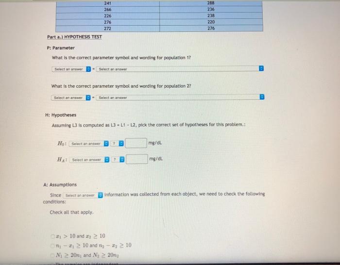 Solved The cholesterol level of a random sample of patients | Chegg.com
