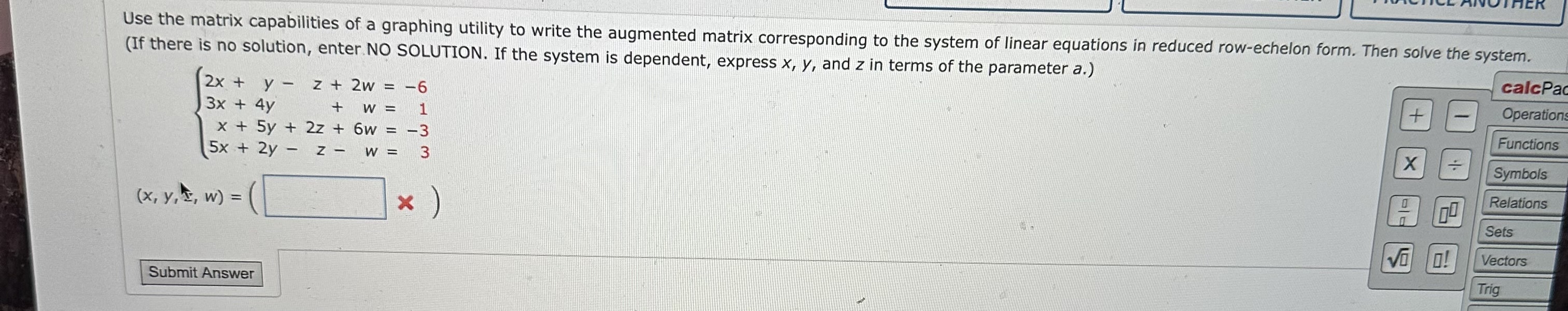 Solved Use the matrix capabilities of a graphing utility to | Chegg.com