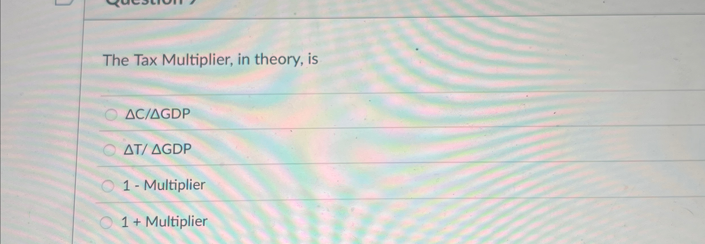 Solved The Tax Multiplier, in theory, | Chegg.com
