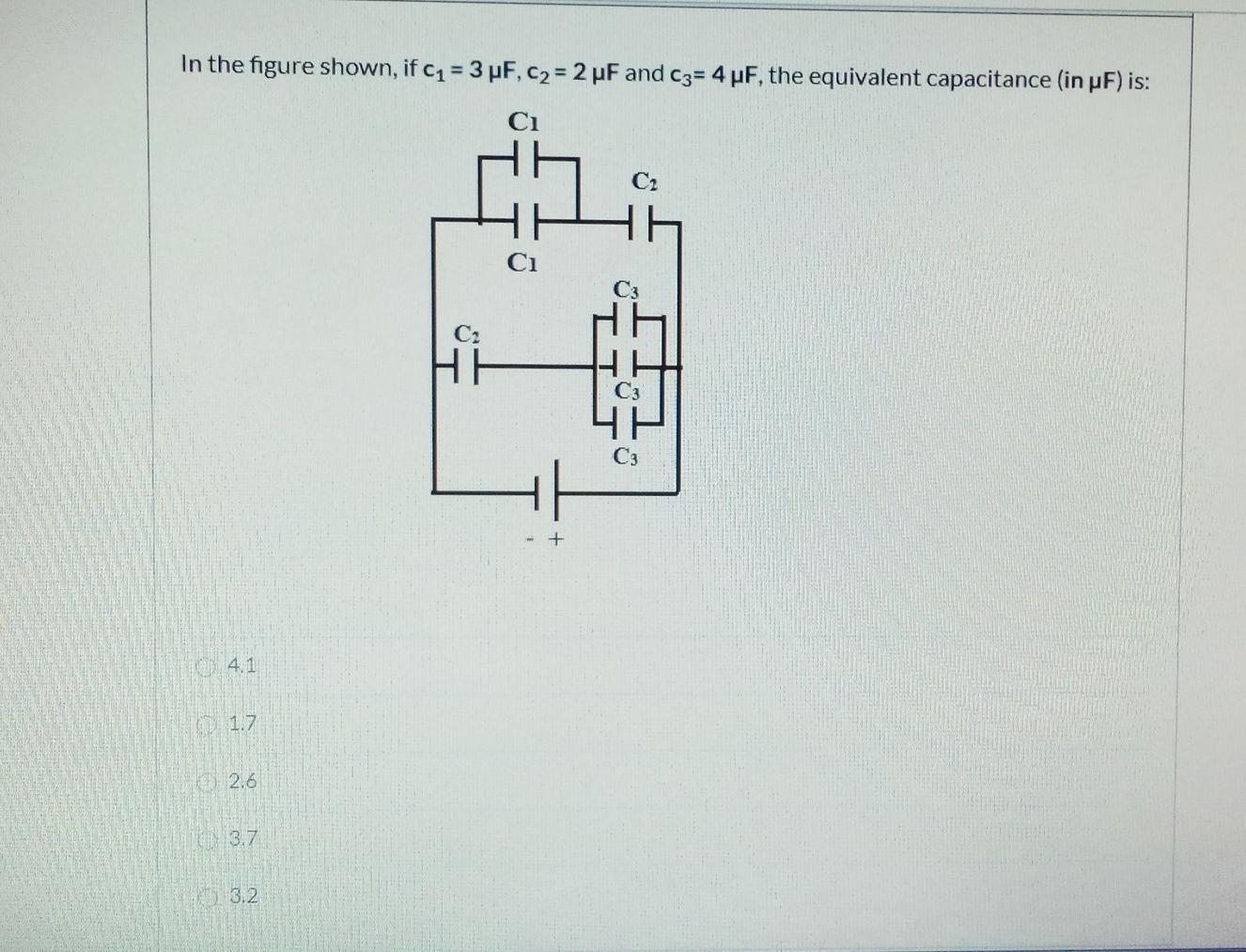 Solved In the figure shown, if c1 = 3 uF, C2 = 2 pF and C3= | Chegg.com