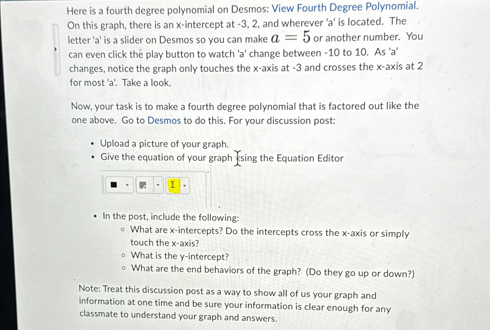 Solved Here is a fourth degree polynomial on Desmos: View | Chegg.com