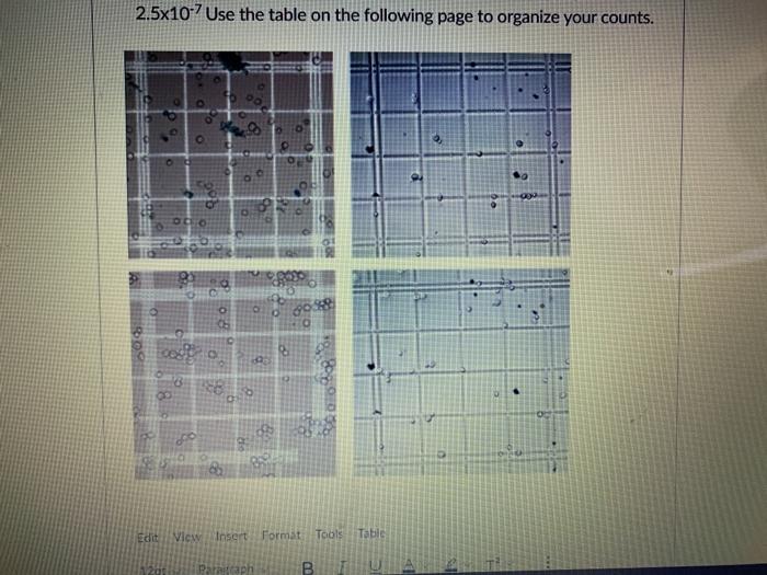 Solved Part II - Results - Microscope Counts Calculations | Chegg.com