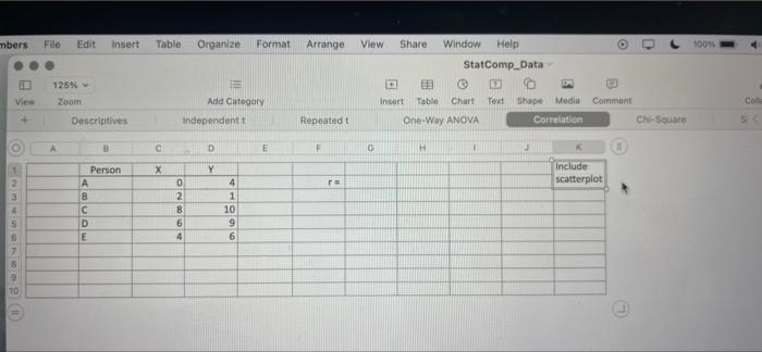 Solved mbers Fle Edit Insert Table Organize Format Arrange | Chegg.com