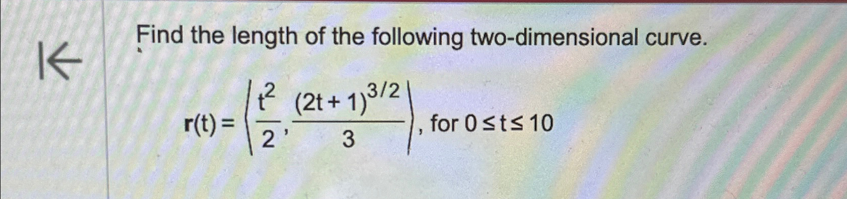 Solved Find The Length Of The Following Two Dimensional 