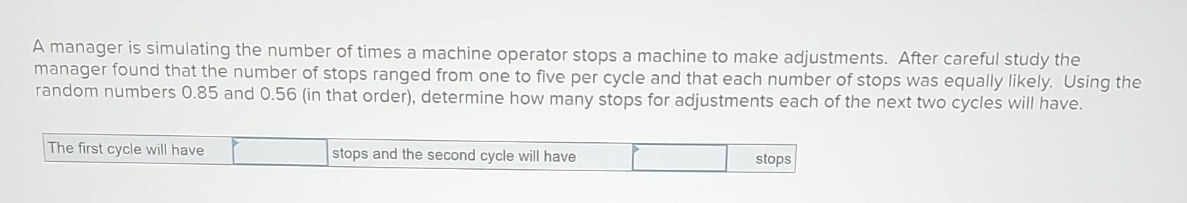 Solved A manager is simulating the number of times a machine | Chegg.com