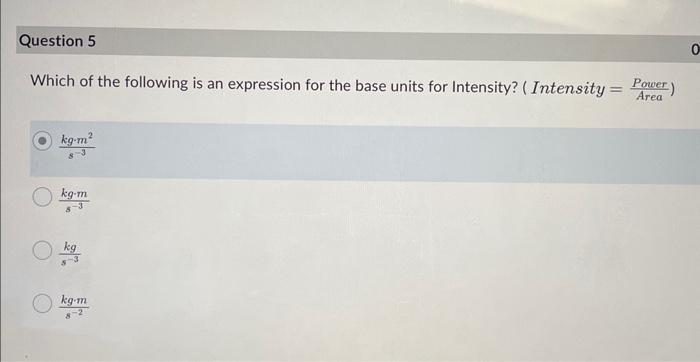 Solved Which of the following is an expression for the base | Chegg.com