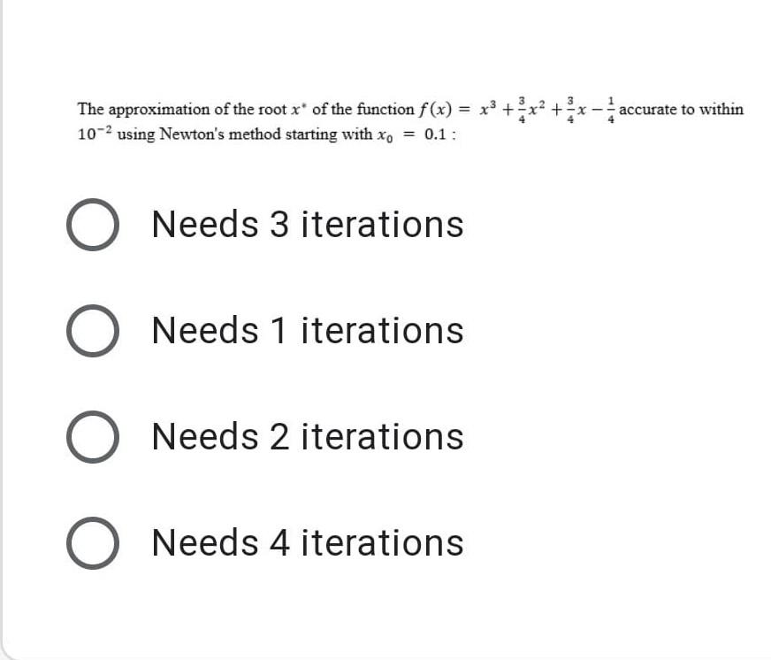 Solved The approximation of the root x∗ of the function | Chegg.com