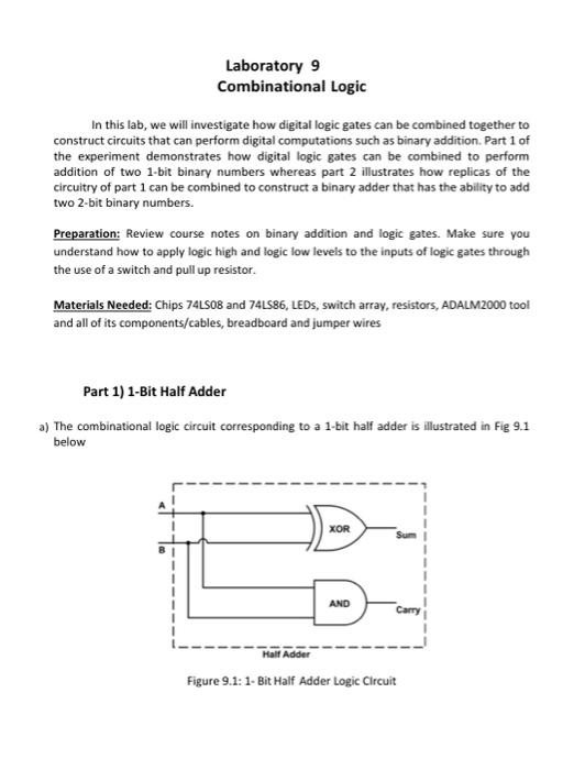 Solved Combinational Logic In this lab, we will investigate | Chegg.com