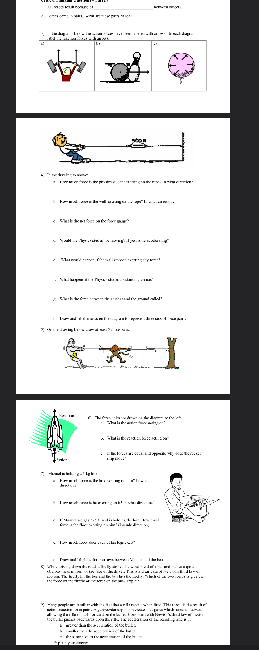 Solved All forces result because of between objects.Forces | Chegg.com