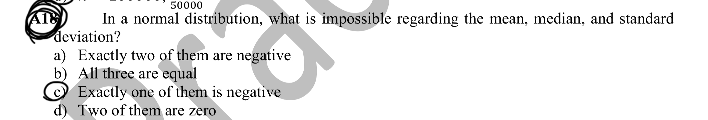 Solved In a normal distribution, what is impossible | Chegg.com