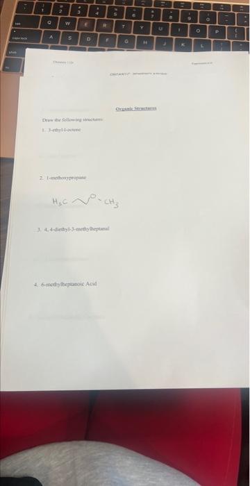 Solved Draw the folline in turectant 2. 1-methonypropine 3. | Chegg.com